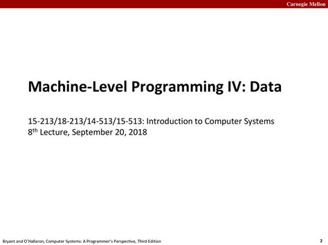 Machine Level Programming Iv Data 18 21314 51315 513 Introduction