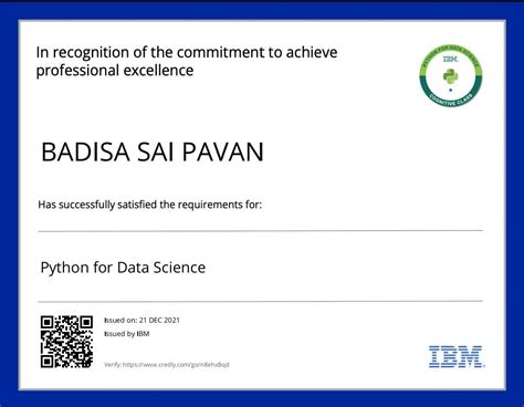 Sai Pavan Badisa On Linkedin Ibmcertification Ibm Pythonprogramming