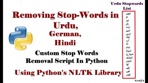 How To Remove Stop Words In Urdu By Using Python Custom Stop Words