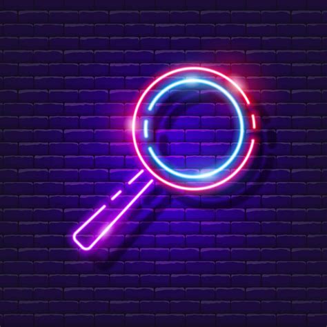 Premium Vector Magnifying Glass Neon Sign Magnifier Glowing Icon