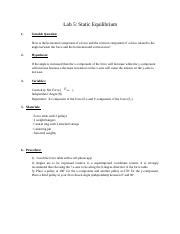 Lab Static Equilibrium Docx Lab Static Equilibrium Testable Question How Is The