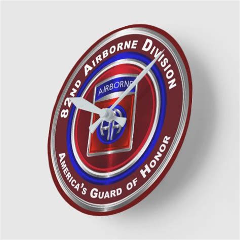 82nd Airborne Division Americas Guard Of Honor Round Clock Zazzle
