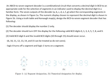 Solved An ABCD-to-seven-segment decoder is a combinational | Chegg.com
