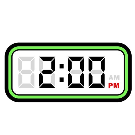 Digital Clock Time At 2 00 Pm Digital Clock 12 Hour Format 32048616 Png