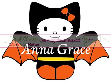 Personalized Hello Kitty Bat Halloween Diy Iron On By Vinylchatter 8