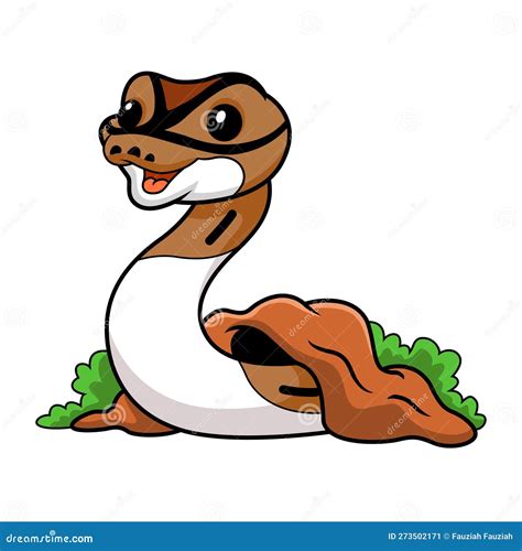 Cute Pied Reticulated Python Cartoon Vector Illustration