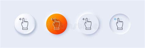 Touchscreen Gesture Line Icon Slide Left Arrow Sign Swipe Action