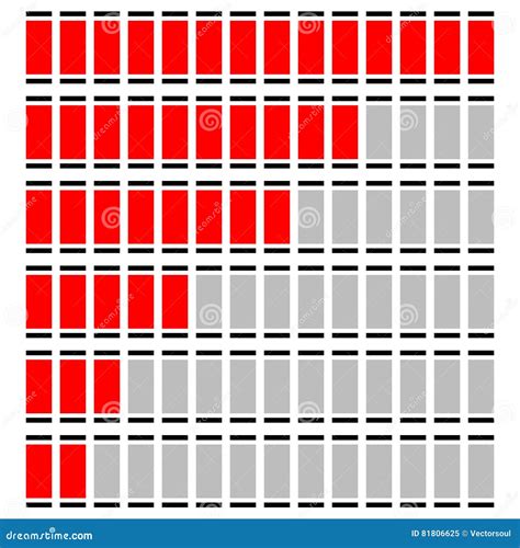 Progress Level Indicators Gauges Meters In Sequence Cartoon Vector 81806625