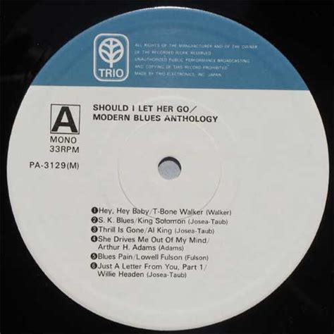 V A Modern Blues Anthrogy Should I Let Her Go 中古レコード・中古cdのdisk