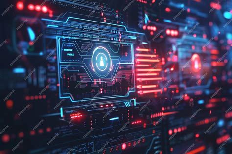 Premium Photo A Futuristic Computer Screen Displaying Intricate