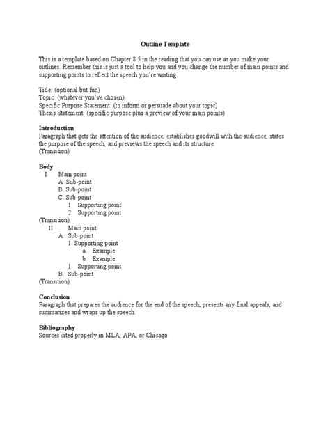Outline Template Pdf