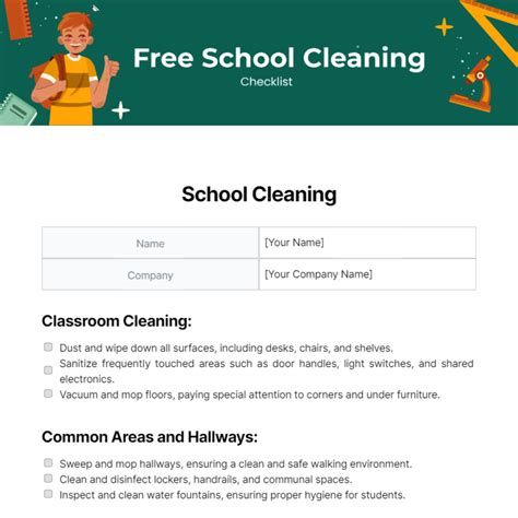 Cleaning Checklist School At Charles Braim Blog
