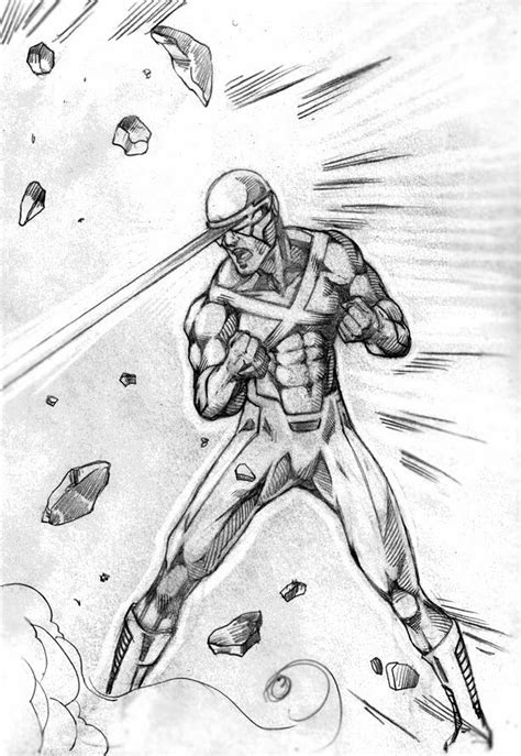 Xmen Cyclops Pencil Drawing Sweattshop Graphic Artist Blogspot