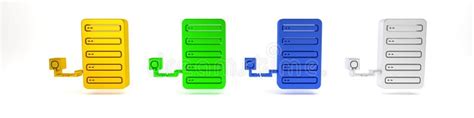 Colorful Server Icon Isolated On White Background Adjusting App Service Concept Setting