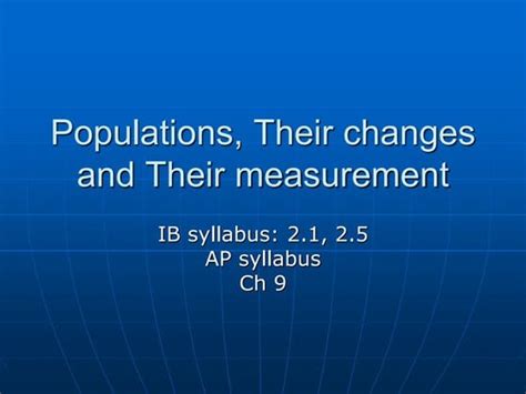 Population Dynamics Presentation Pptx