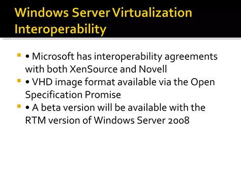 Windows Server Virtualization PPT