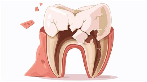 Sick Damaged Human Tooth On White Background Premium Ai Generated Vector