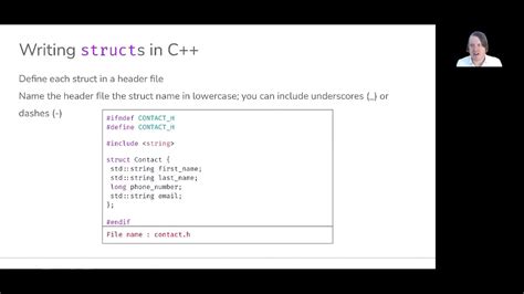 0128b Writing Structs In C Youtube