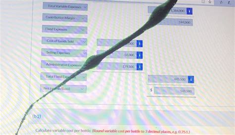 Solved Calculate Variable Cost Per Bottle Round Variable