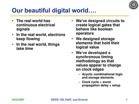Ppt Eecs 150 Components And Design Techniques For Digital Systems Lec 18 Error Coding