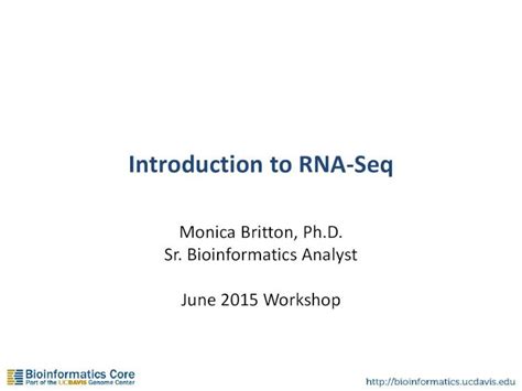 PDF Introduction To RNA Seq UC Davis Bioinformatics Corebioinformatics Ucdavis Edu
