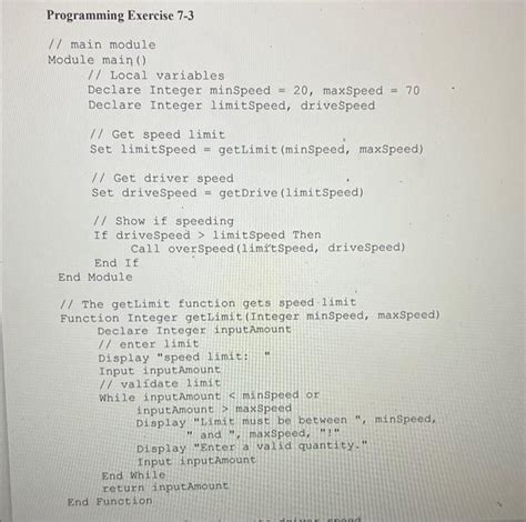 Solved Programming Exercise 7-3 / / main module Module | Chegg.com