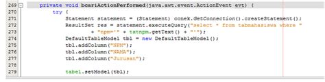 Berkarya Ilmu Membuat Aplikasi Data Mahasiswa Netbeans Koneksi Dengan