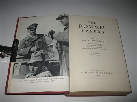 The Rommel Papers By Bhliddell Hart Near Fine Hardcover 1953 1st