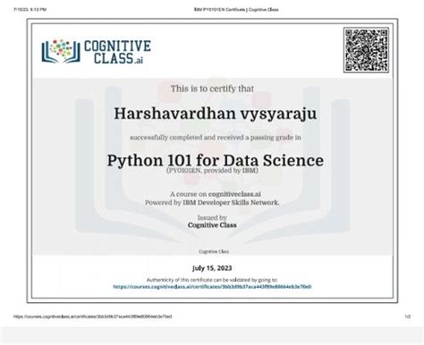 Harshavardhan Vysyaraju On Linkedin Pythonlearning Ibm Cognitiveclass Ibm