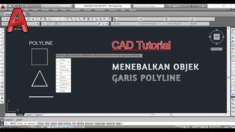 Tutorial Autocad Cara Menebalkan Garis Polyline Youtube
