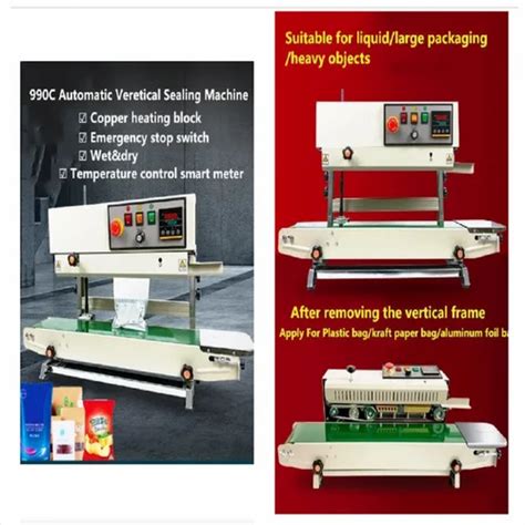 automatic vertical continuous band sealer with solid ink coding printer