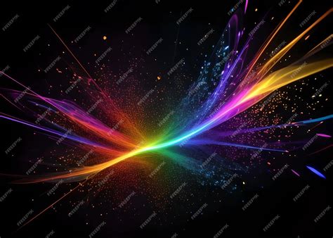 Premium Ai Image Abstract Neon Colors On Black Background