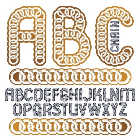Vector Type Font Script From A To Z Capital Decorative Letters Stock