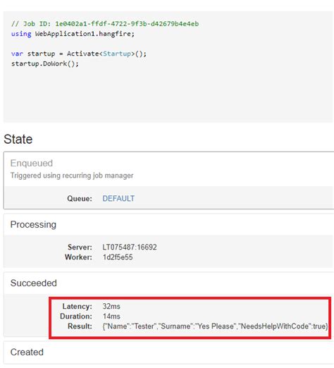 C How To Return A Return Value From Hangfire Stack Overflow
