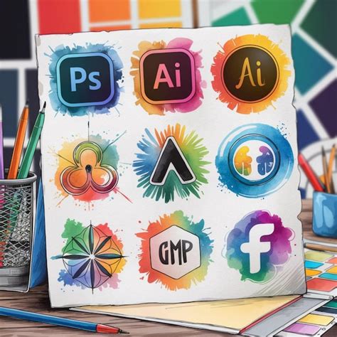 Logos De Todos Los Programas De Diseño Gráfico Imagen Premium