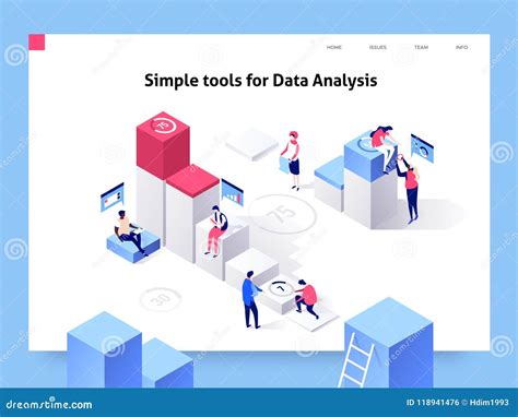 People Interacting With Charts And Analysing Statistics And Data Landing Page Template 3d
