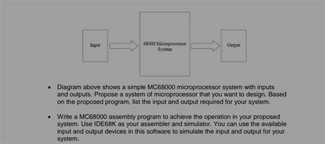Input 68000 Microprocessor System Output Diagram