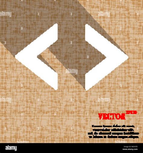 Code Icon Symbol On Abstract Geometric Background With Long Shadows