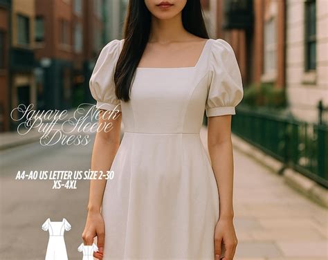 Corinne Square Neck Midi Dress Pdf Sewing Pattern Digital Sewing