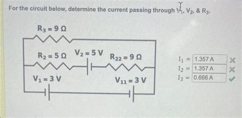 solved for the circuit below determine the current passing