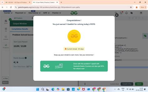 100daysofcode Codingjourney Problemsolving Geeksforgeeks Learning