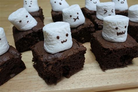 귀여운 유령 마시멜로마시멜로우 브라우니 만들기