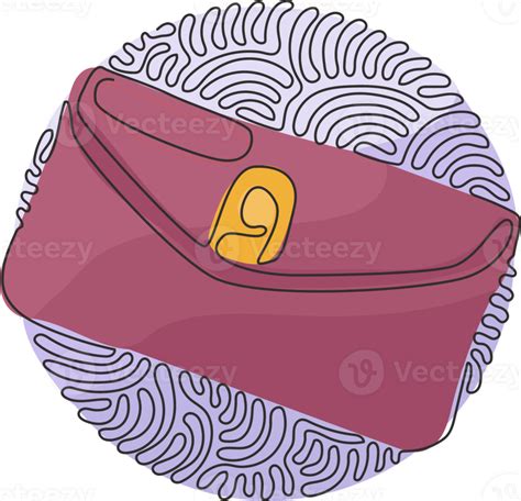 Single One Line Drawing Woman Wallet Wallet Money Purse Money Pocket Womens Things Element