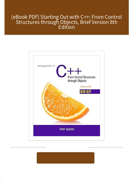 ebook pdf starting out with c from control structures through objects brief version 8th