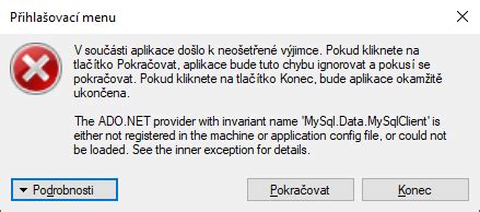 C The ADO NET Provider With Invariant Name MySql Data MySqlClient Is Either Not Registred