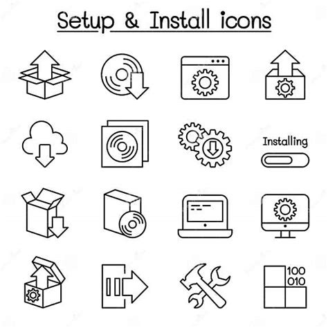 Setup Configuration Maintenance And Installation Icon Set Stock Vector Illustration Of Idea