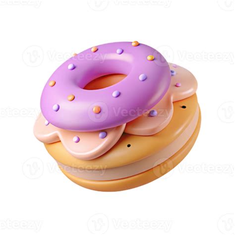3d rendered stacked donuts with sprinkles 52570751 png