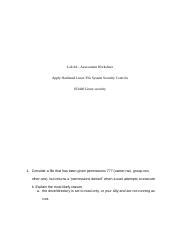Lab 4 Assessment Worksheet Lab 4 Assessment Worksheet Apply Hardened Linux File System