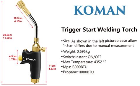 Mua Koman Propane Torch Head Kit With 3 Nozzles High Intensity Trigger Start Mapp Gas Torch