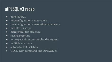 Test Driven Development For Plsql With Utplsql V3 Ppt